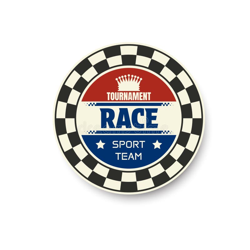 Crown Race Tournament Circle Label Stock Vector - Illustration of ...