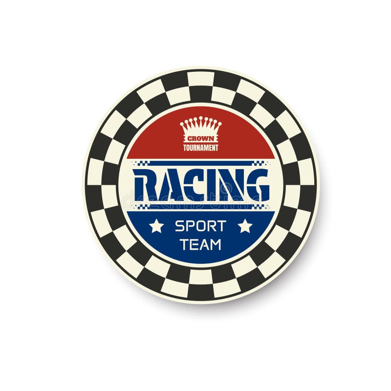 Crown Racing Tournament Circle Label Stock Vector - Illustration of ...