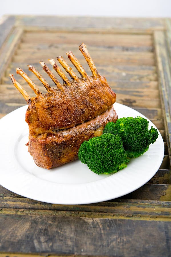Crown rack of Lamb stock image. Image of dining, entree - 4281487