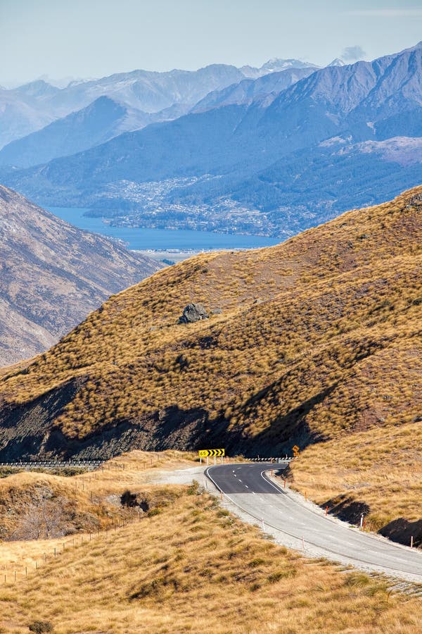 Crown range road stock image. Image of crown, queenstown - 44944799