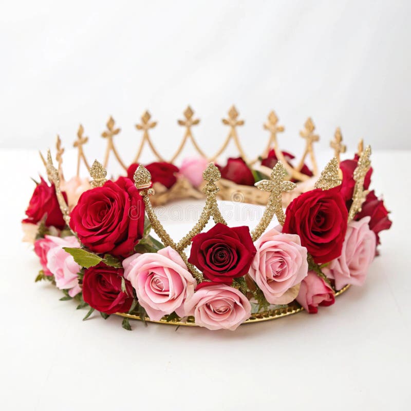A crown with roses on it stock illustration. Illustration of ...