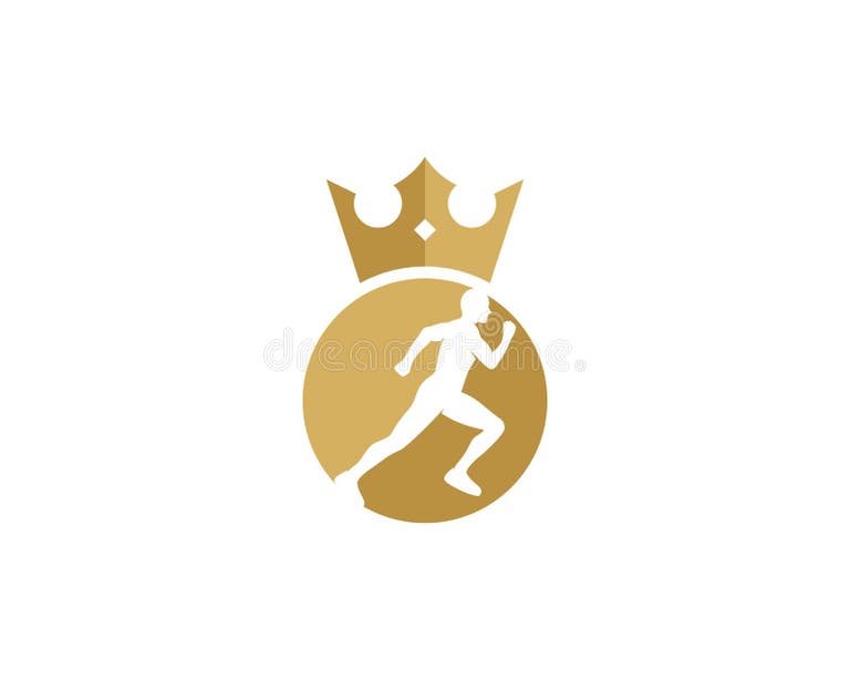 Crown Run Logo Icon Design stock vector. Illustration of athlete ...