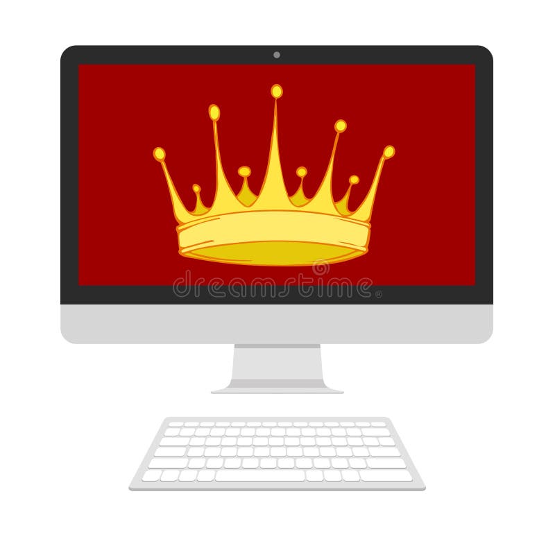 Crown on screen stock illustration. Illustration of metal - 79310957