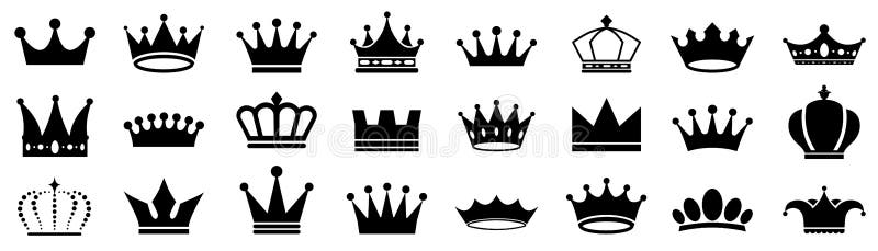 Crown Set Icons. Collection Different Crown Sign - Vector Stock Vector ...