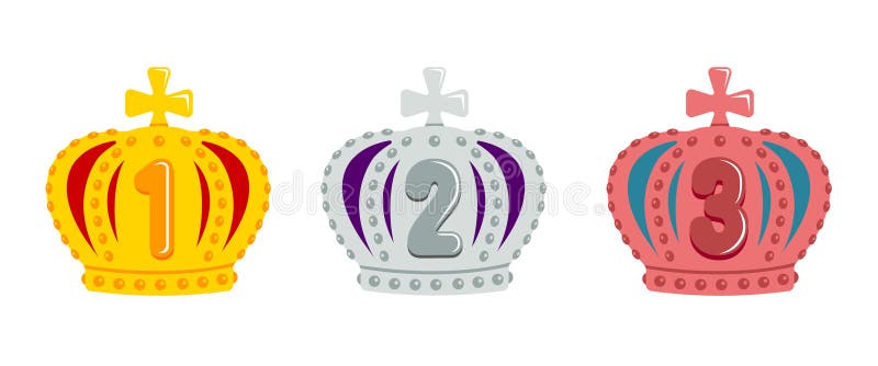 Crown-shaped Ranking (1st To 3rd Place) Vector Icon Set Stock Vector ...