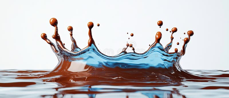 "CROWN-SHAPED SPLASH of BLUE on BROWN LIQUID" Stock Illustration ...