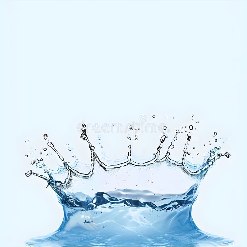 Crown Shaped Splash of Clean Water Forming on Blue Liquid Surface Stock ...