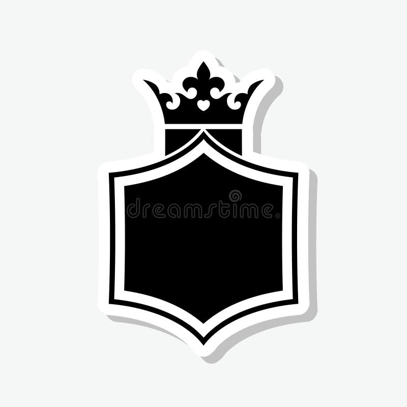 Crown Shield Logo Sticker Isolated on Gray Background Stock Vector ...