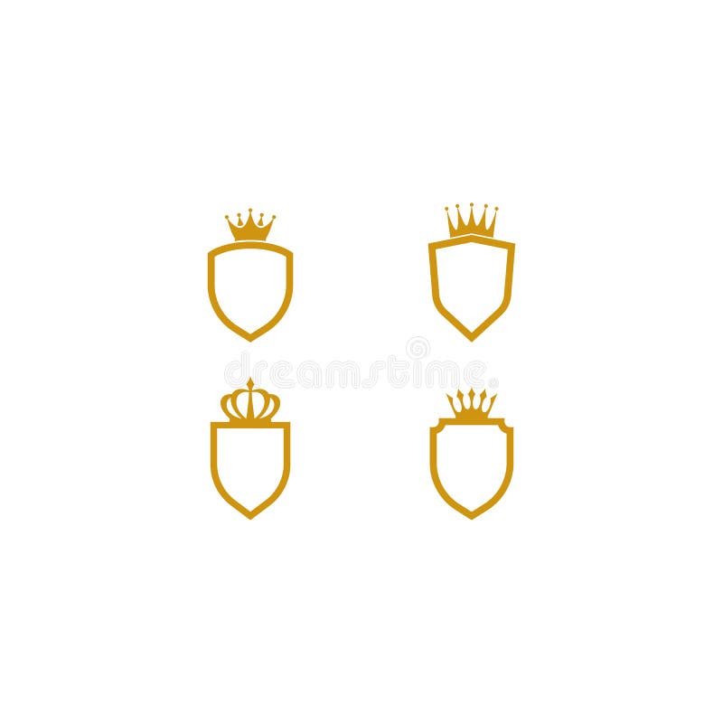 Crown with Shield Logo Vector Icon Template Stock Vector - Illustration ...