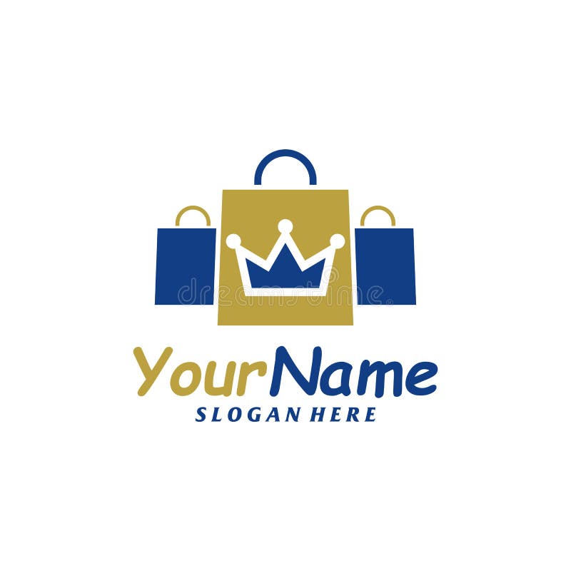 Crown Shop Logo Design Template. Shop King Logo Concept Vector Stock ...