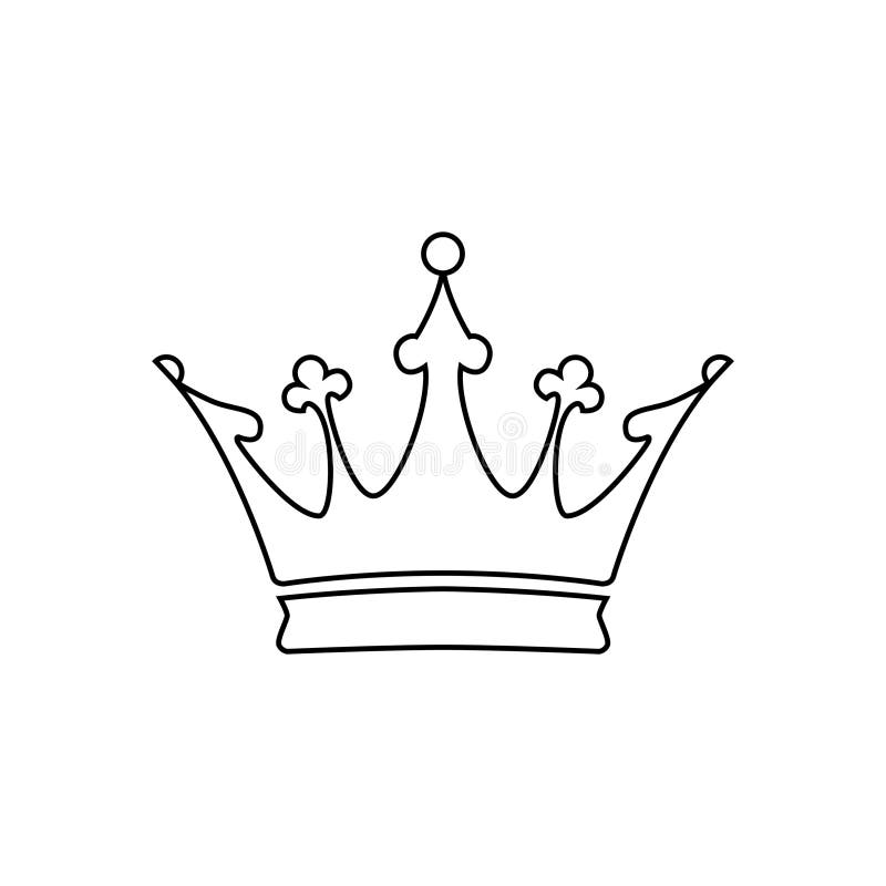 Crown Simple Luxury Icon Line Art Style Illustration Design Stock ...