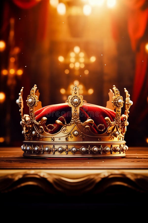 Crown Sitting on Top of Table Stock Illustration - Illustration of ...