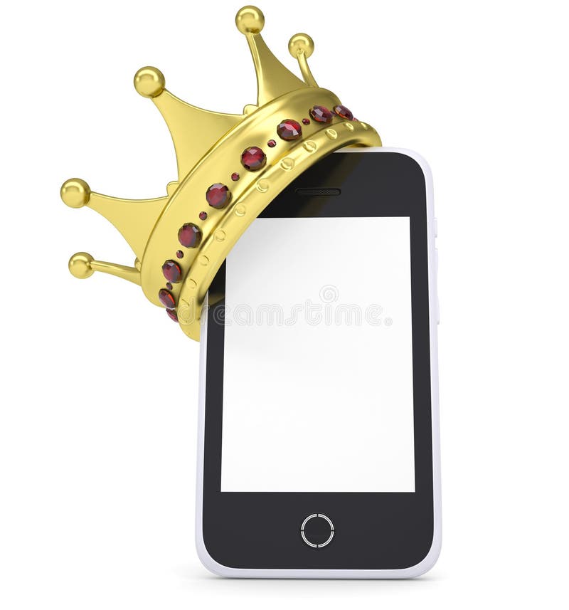 Crown on the smartphone stock illustration. Illustration of design ...