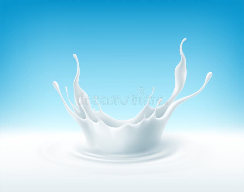 Crown Splash of Liquid Cream. Realistic 3d Render Splash of White ...