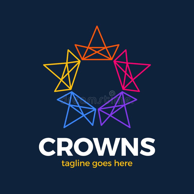 Crown Star Logo Design Concept of Connected Loop Symbol, Colorful Star ...