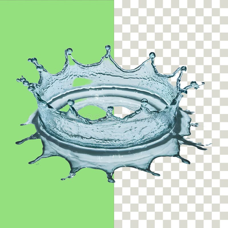 Crown Style Realistic Water Splash Isolated Wave-style on a Transparent ...
