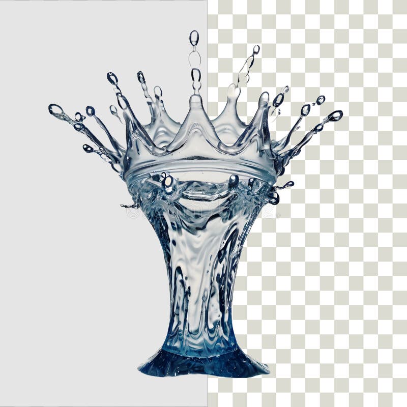 Crown Style Realistic Water Splash Isolated Wave-style on a Transparent ...