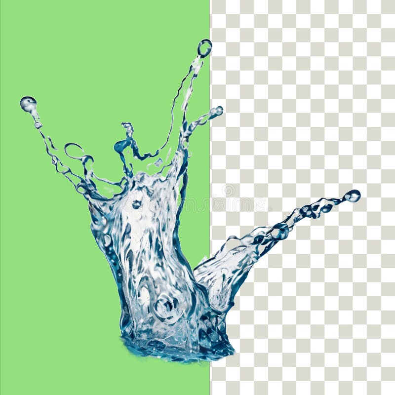 Crown Style Realistic Water Splash Isolated Wave-style on a Transparent ...