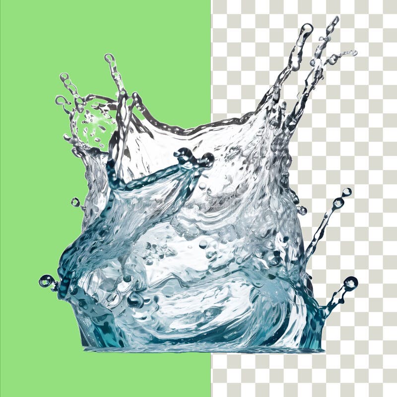 Crown Style Realistic Water Splash Isolated Wave-style on a Transparent ...