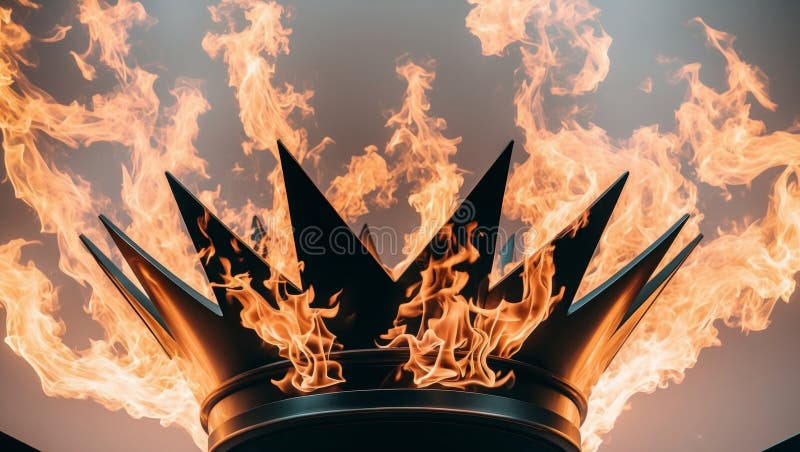 Crown Surrounded by Flames in a Dramatic Display of Fire and Intensity ...