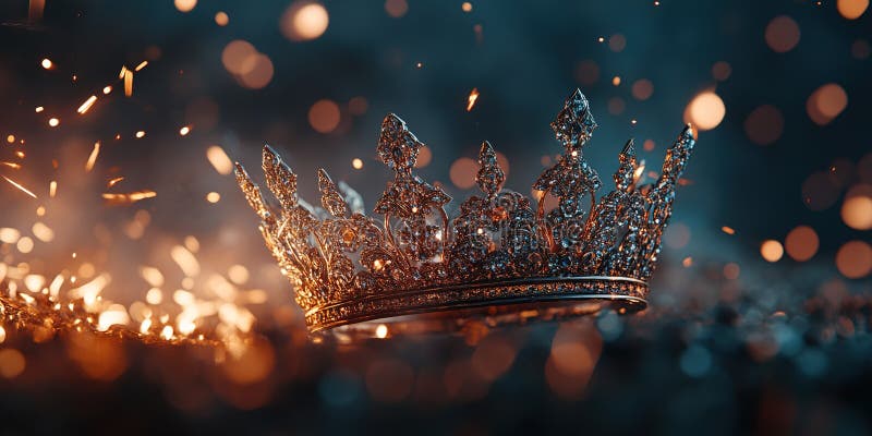 Crown Surrounded by Sparkling Sparks in a Dramatic and Fiery Setting ...
