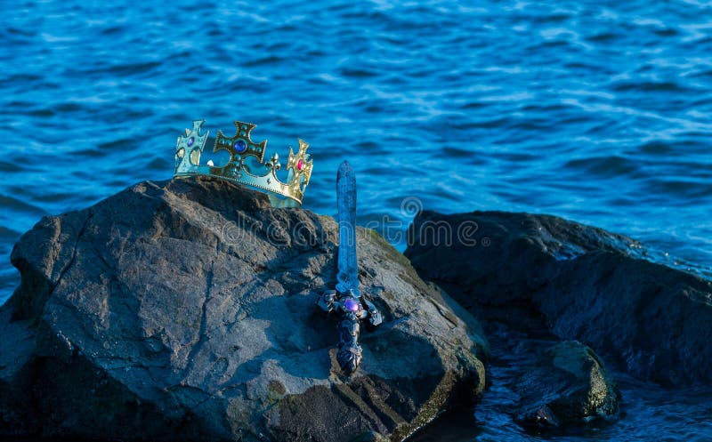 Sword in the Rock Symbol of a Difficult Challenge that Must Be O Stock ...