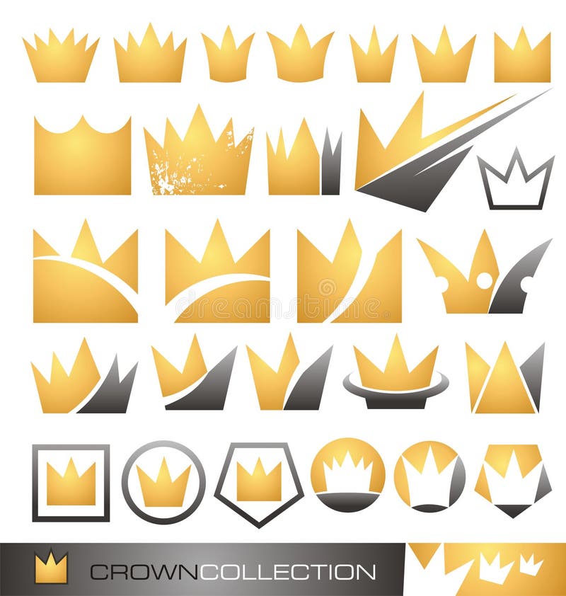 Crown symbol and icon set stock vector. Illustration of icon - 26962403
