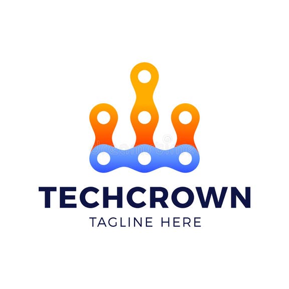 Crown Technology Logo. Crown Vector in Line Art Style for Technology ...