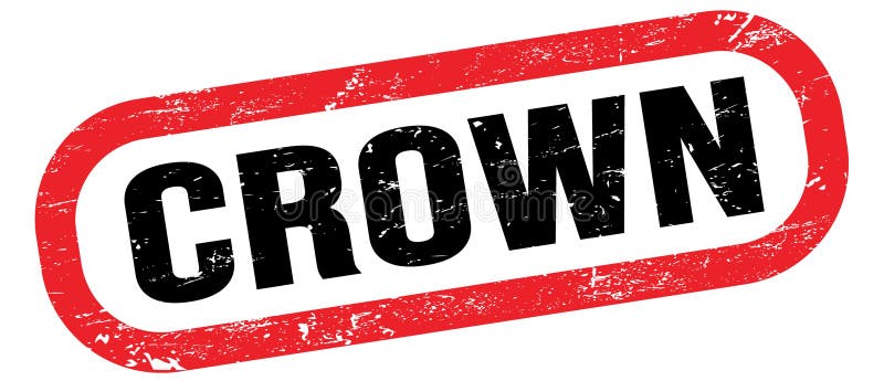 CROWN, Text Written on Red-black Stamp Sign Stock Illustration ...