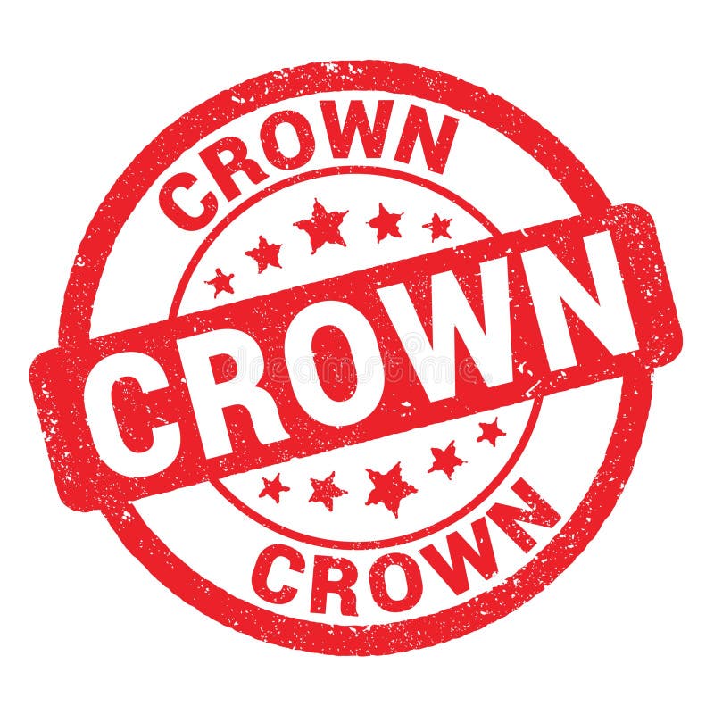 CROWN Text Written on Red Stamp Sign Stock Illustration - Illustration ...