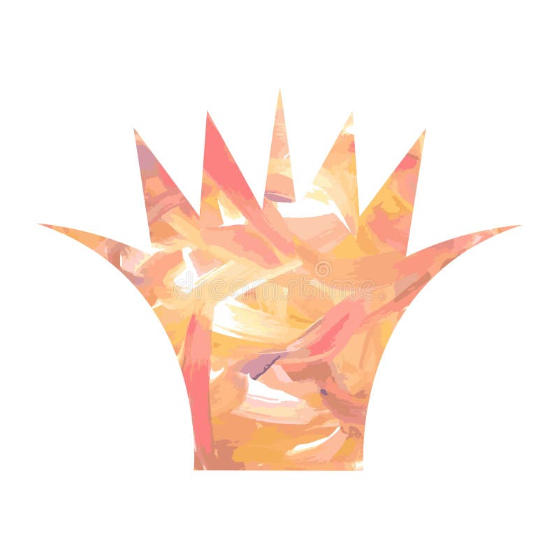 Crown with Texture of Paint Beige, Pink and Orange Stock Vector ...