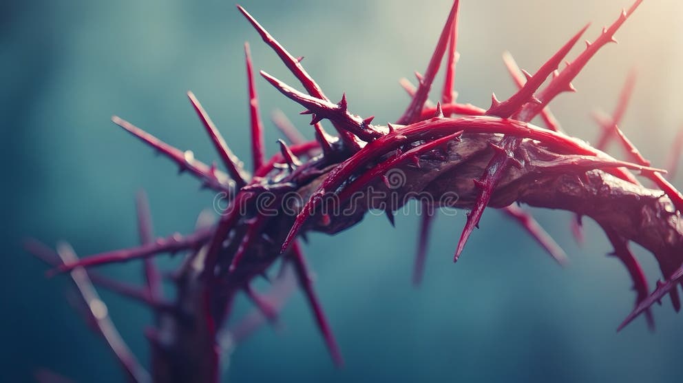 Crown of Thorns with Dramatic Background Stock Image - Image of thorn ...