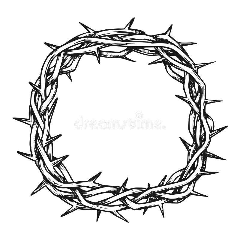 Crown of Thorns Jesus Christ Top View Ink Vector Stock Vector ... Crown of Thorns Jesus Christ Top View Ink Vector Stock Vector ...