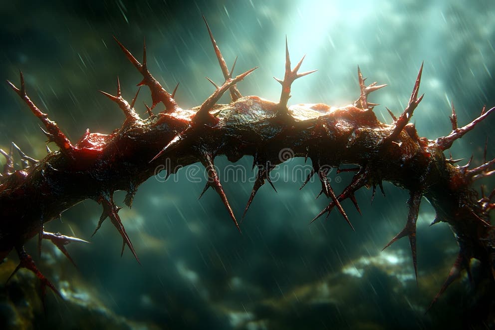 Crown of Thorns with a Light and Grace Background Stock Image - Image ...