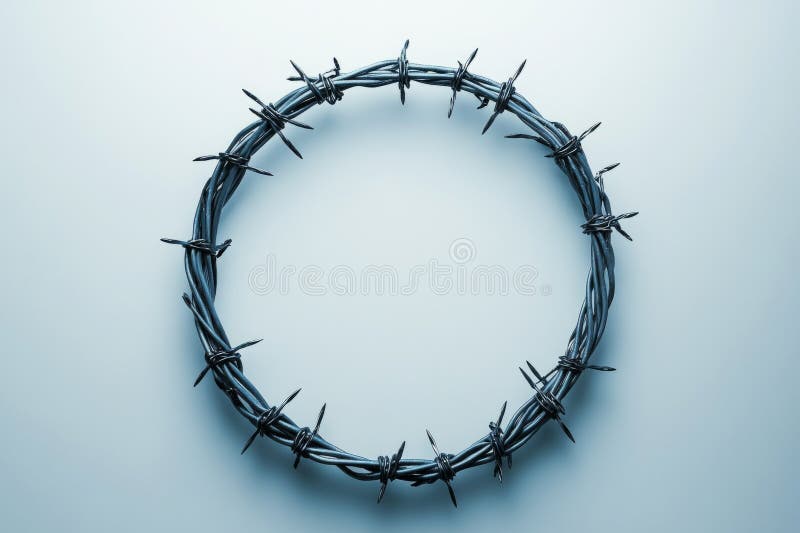 Crown of Thorns Made of Barbed Wire, Forming a Circle on a White ...
