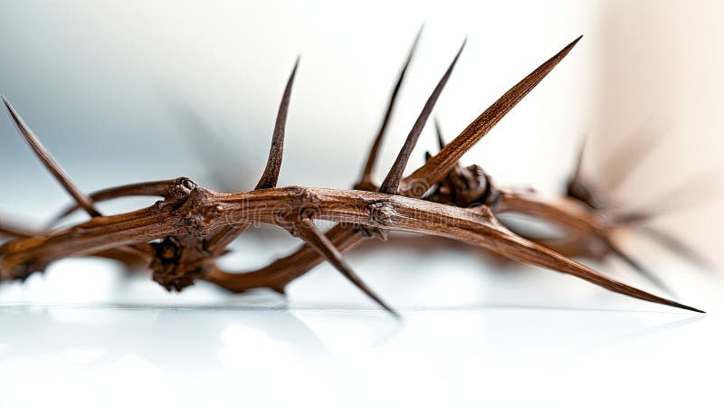 Crown of Thorns Showcasing Intricate Textures on a Clean White Surface ...