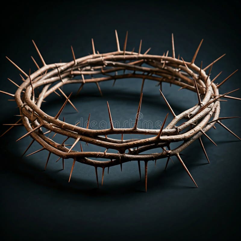 Crown of Thorns Sign of Christian Devotion on Gray Background Stock ...