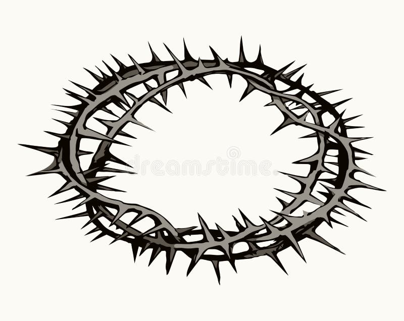 Crown of Thorns. Vector Drawing Frame Stock Vector - Illustration of ...