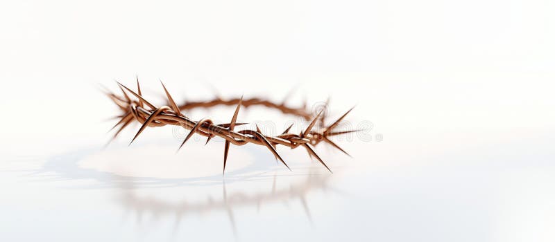 Crown of Thorns on White Surface with Soft Shadow Stock Photo - Image ...
