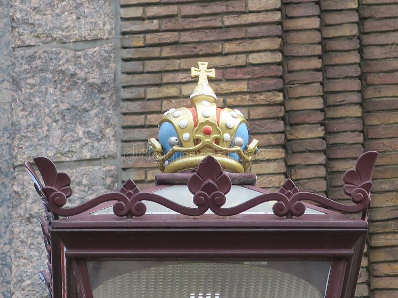 Crown on the Top of a Lantern in Amsterdam Stock Image - Image of ...