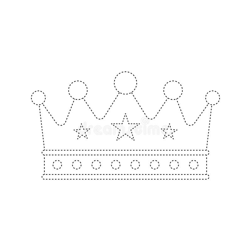 Crown Tracing Worksheet for Kids Stock Vector - Illustration of king ...