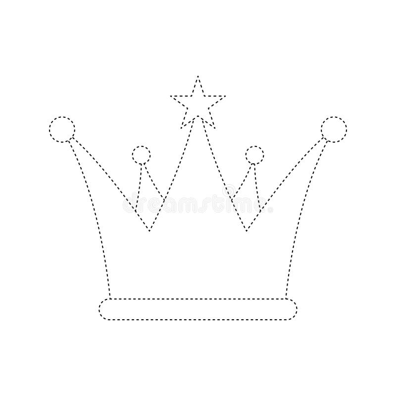 Crown Tracing and Coloring Worksheet for Kids Stock Vector ...