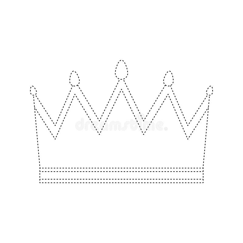 Crown Tracing and Coloring Worksheet for Kids Stock Vector ...