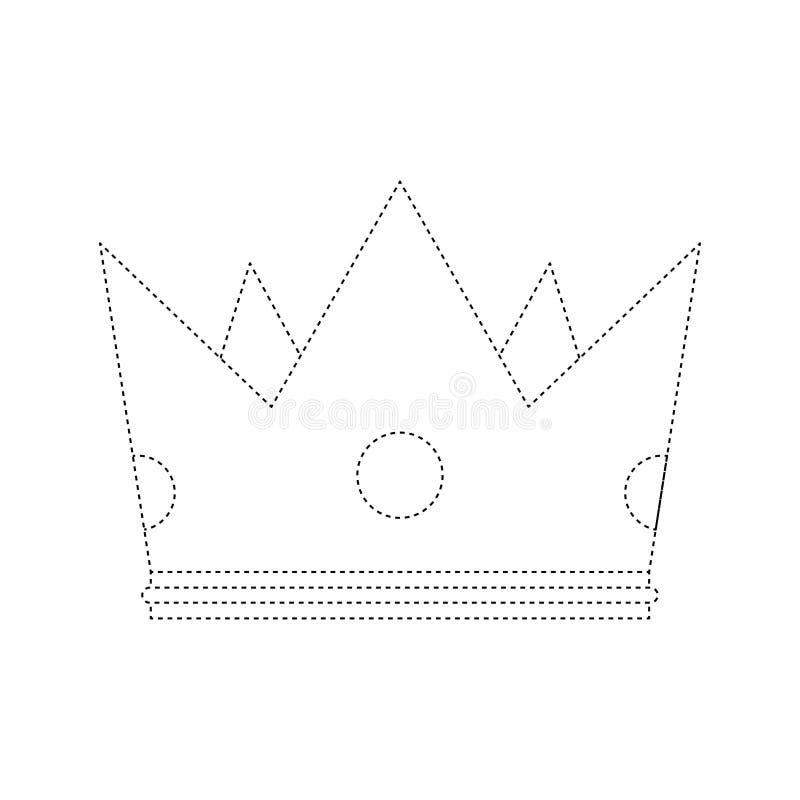 Crown Tracing Worksheet for Kids Stock Vector - Illustration of king ...