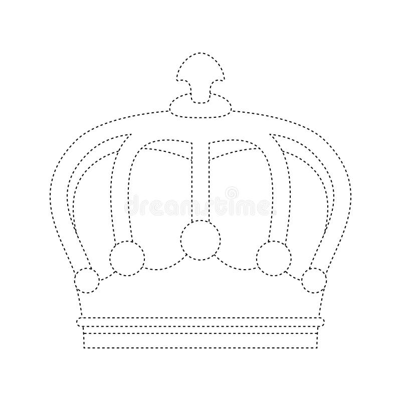 Crown Tracing Worksheet for Kids Stock Vector - Illustration of drawing ...