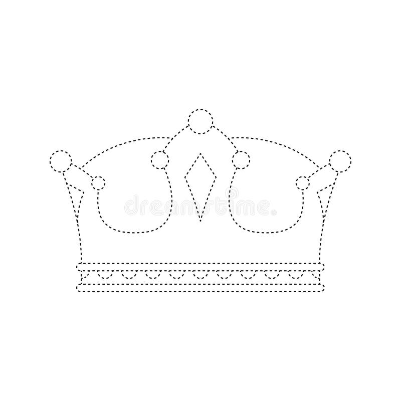 Crown Tracing Worksheet for Kids Stock Vector - Illustration of page ...