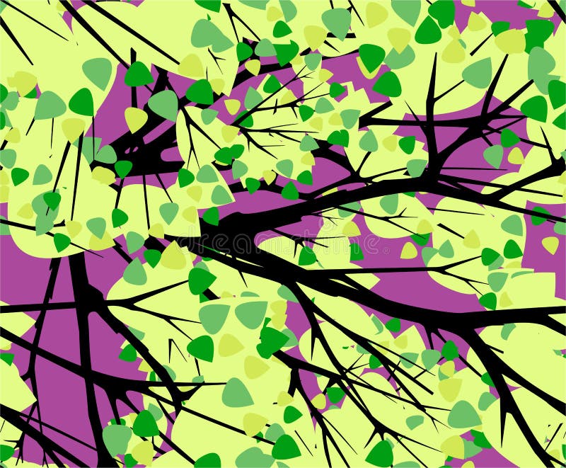 Crown of Trees on a Purple Background Seamless Vector Pattern Stock ...