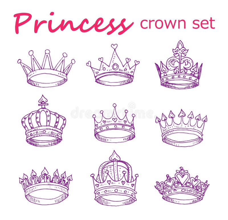 Crown, Vector Hand Drawn Vector Stock Vector - Illustration of knight ...