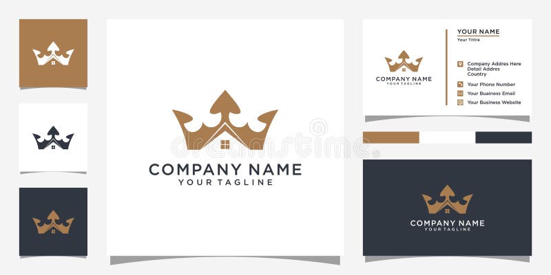 Crown Vector Logo Design with Home Stock Vector - Illustration of ...