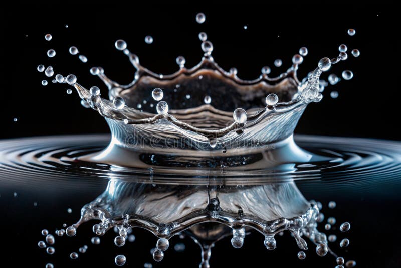 Crown Water Splash Creating Ripple Motion Stock Illustration ...